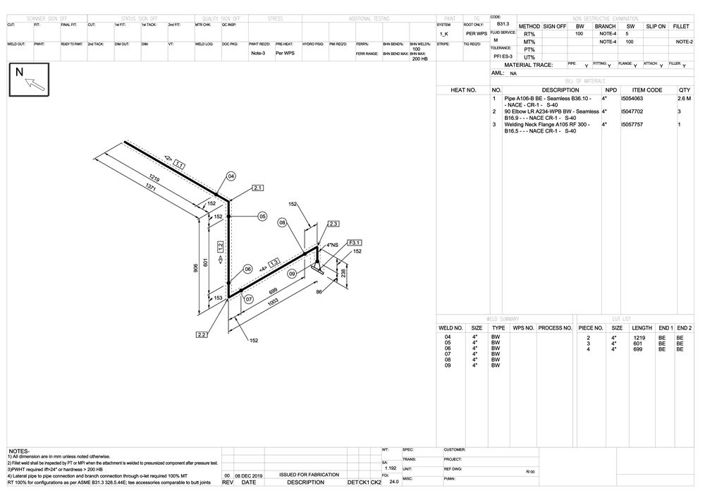 Pipe Spool Shop Drawing - Pipe Spool Shop Drawing Detailing Drafting