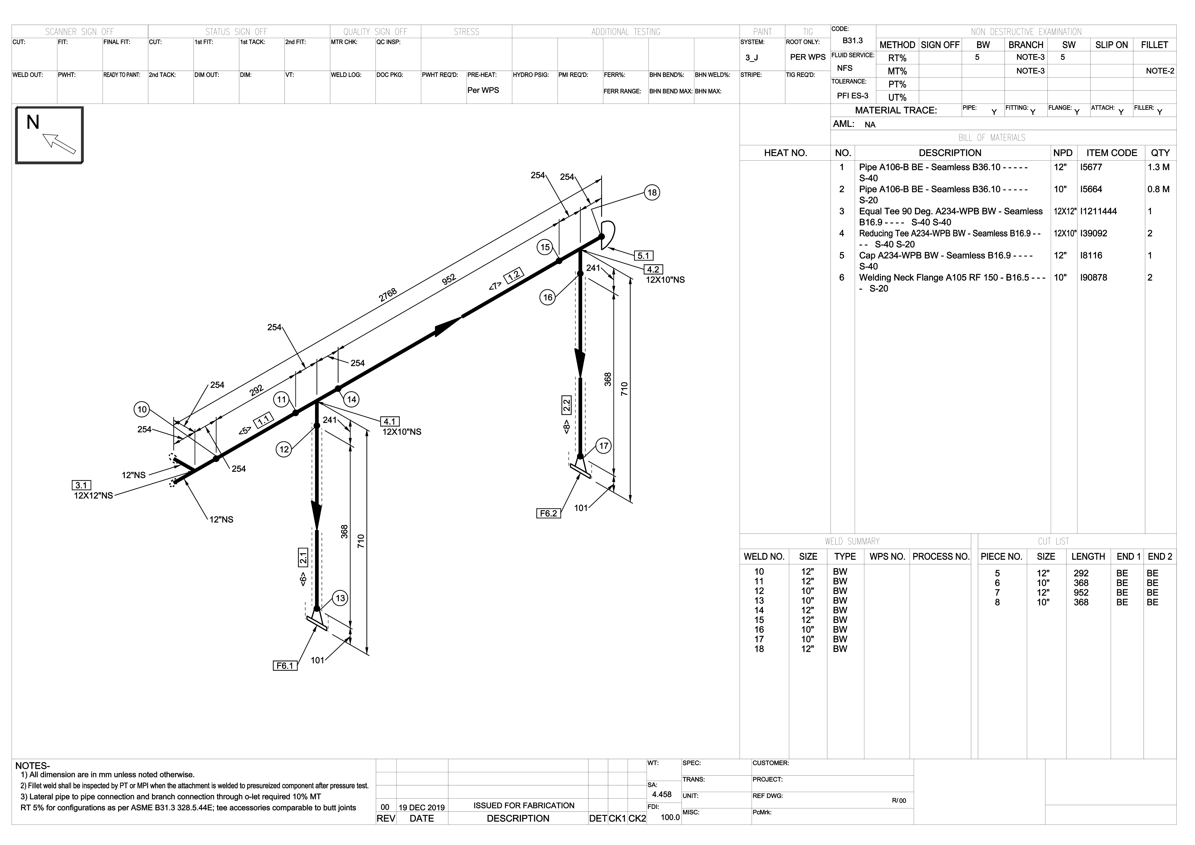 Pipe Spool Shop Drawing - Pipe Spool Shop Drawing Detailing Drafting