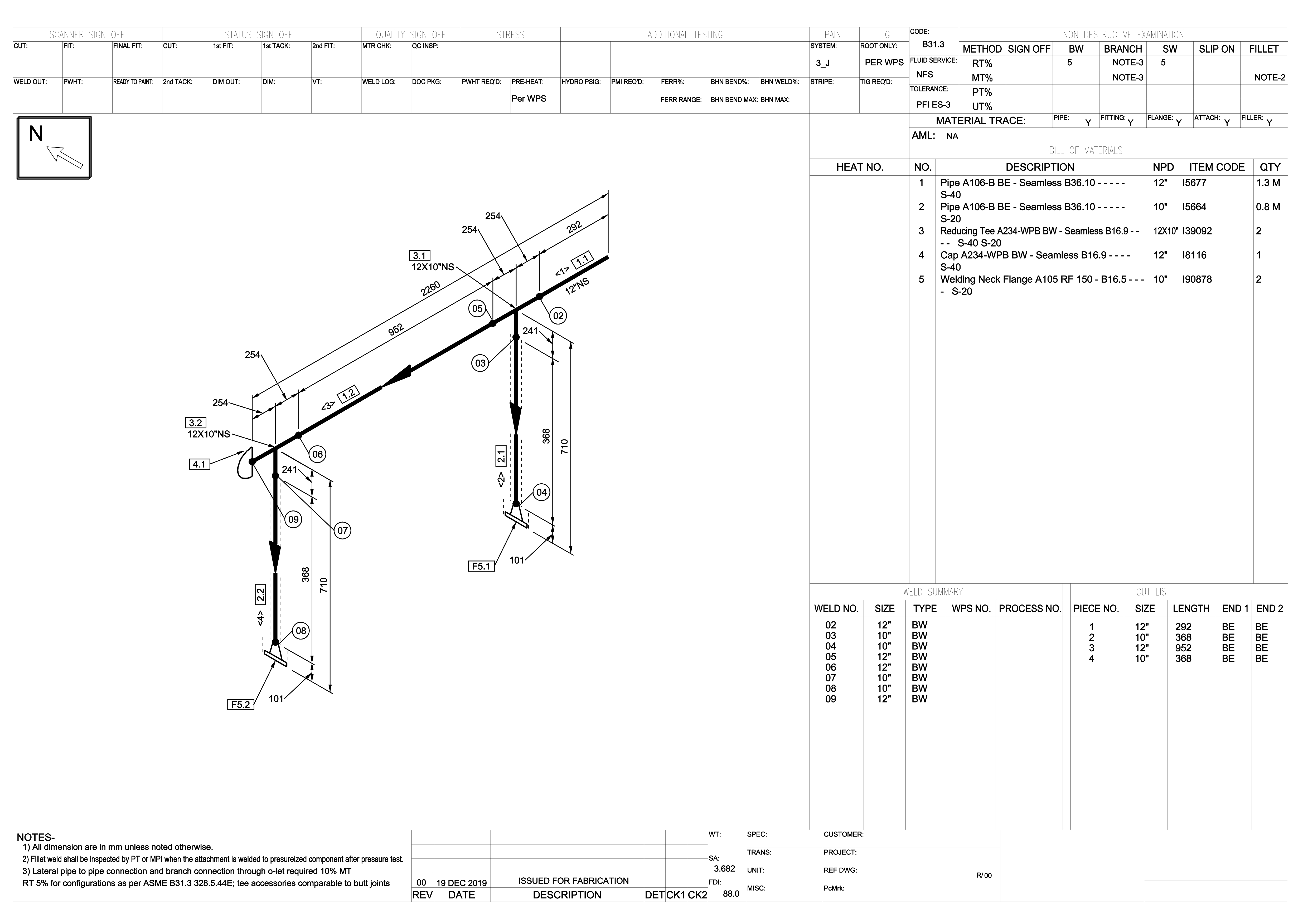 Pipe Spool Shop Drawing - Pipe Spool Shop Drawing Detailing Drafting