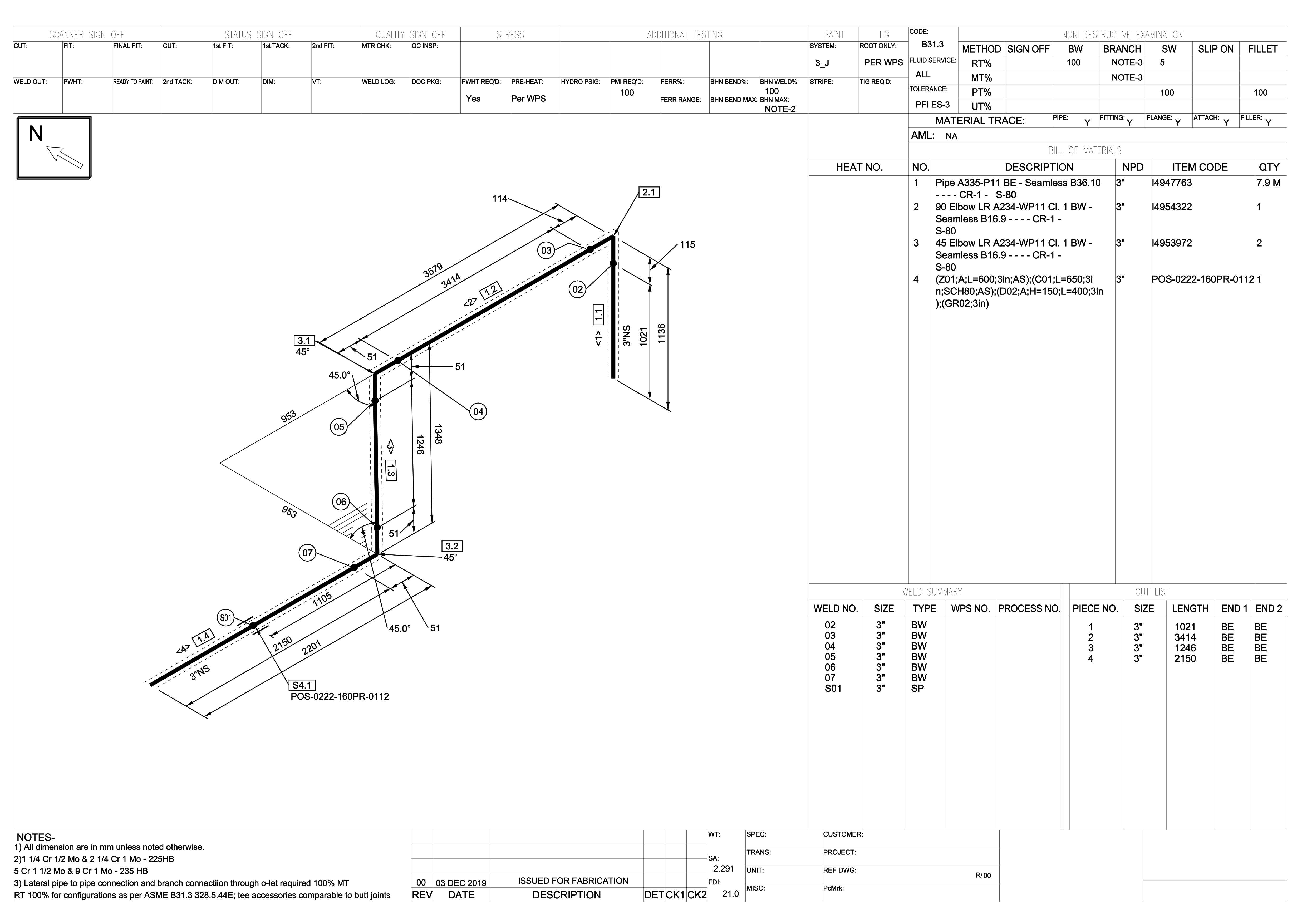 Pipe Spool Shop Drawing - Pipe Spool Shop Drawing Detailing Drafting