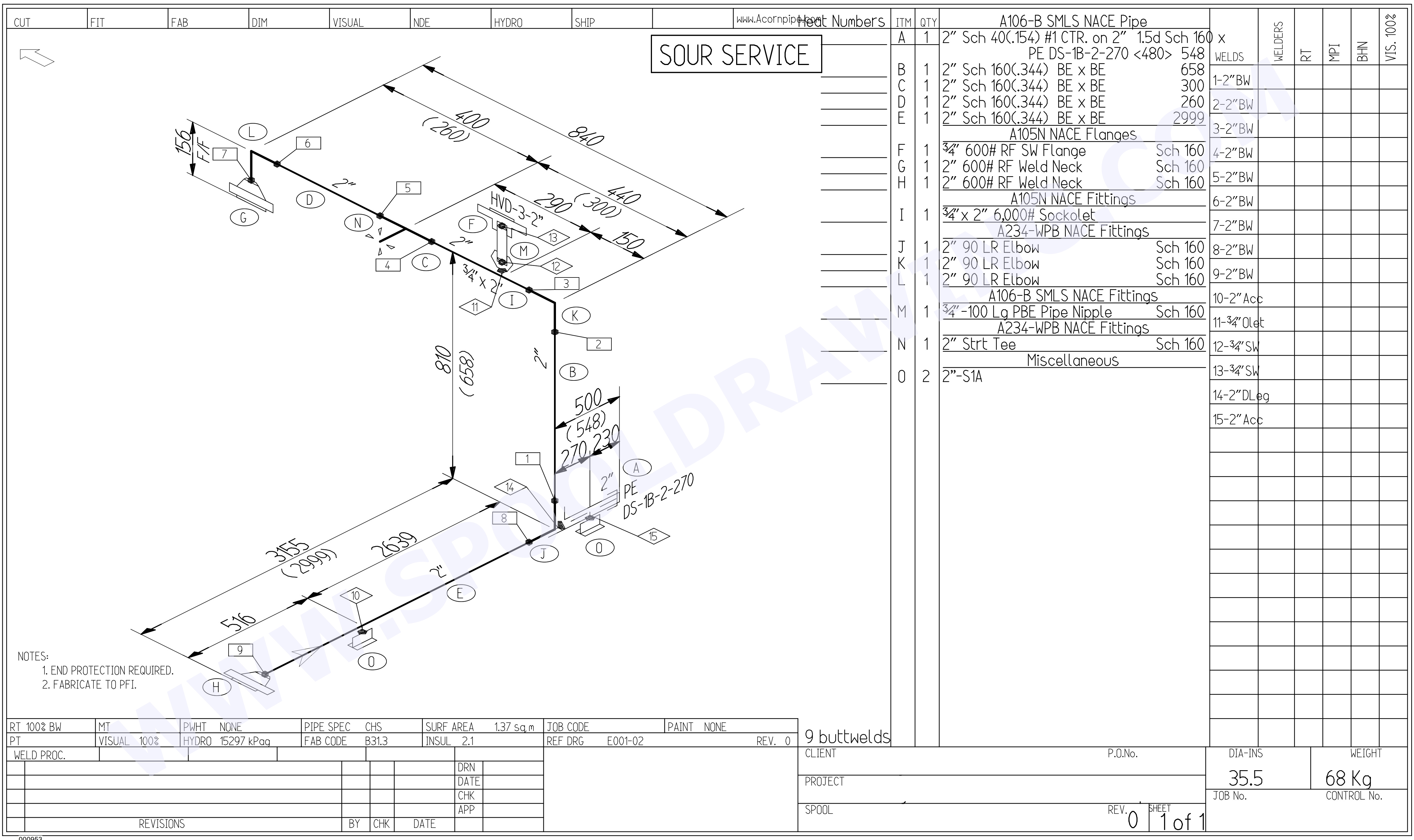 Pipe Spool Shop Drawing - Pipe Spool Shop Drawing Detailing Drafting