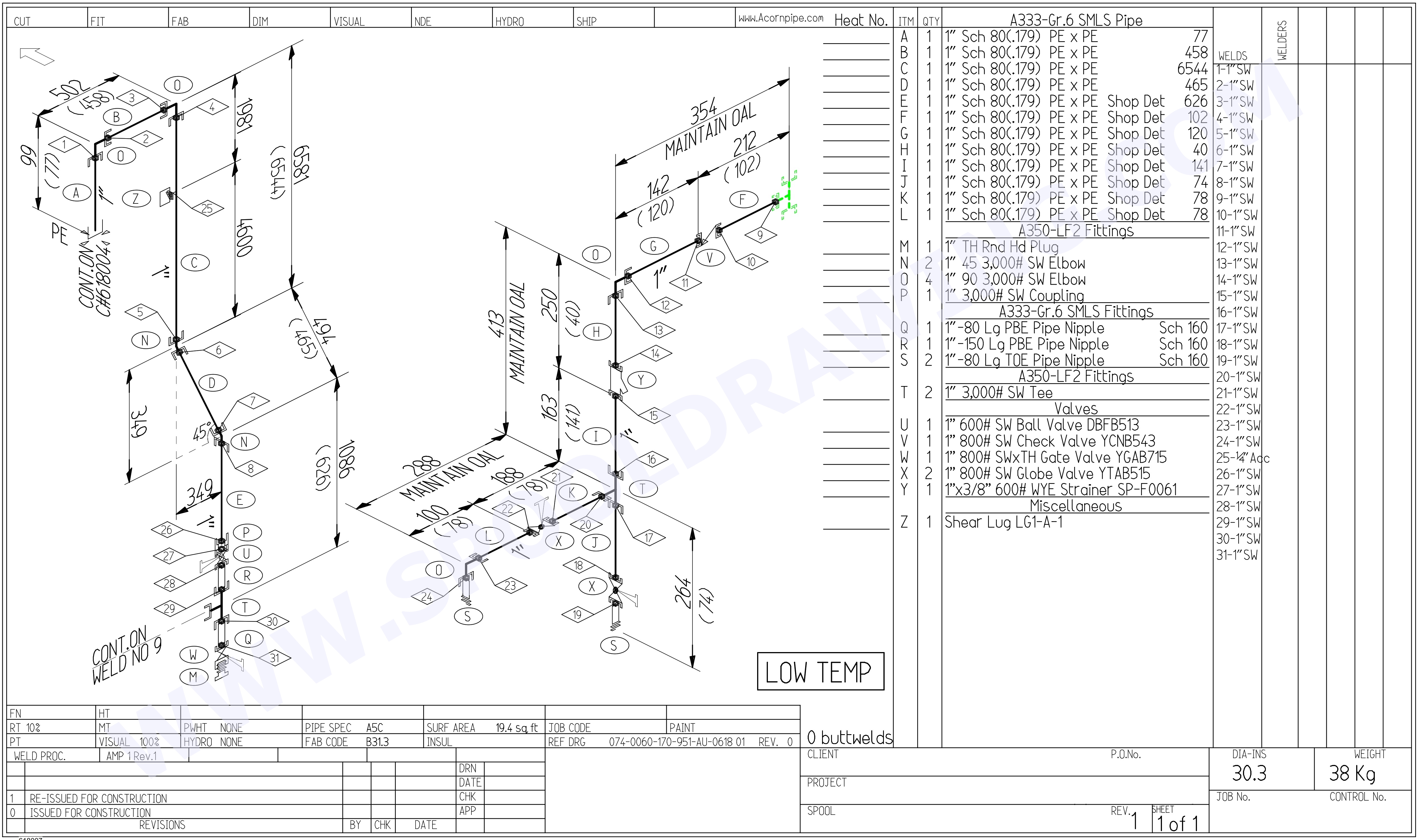 Pipe Spool Shop Drawing - Pipe Spool Shop Drawing Detailing Drafting