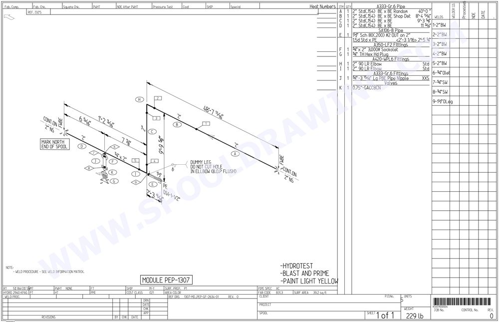 Pipe Spool Shop Drawing - Pipe Spool Shop Drawing Detailing Drafting