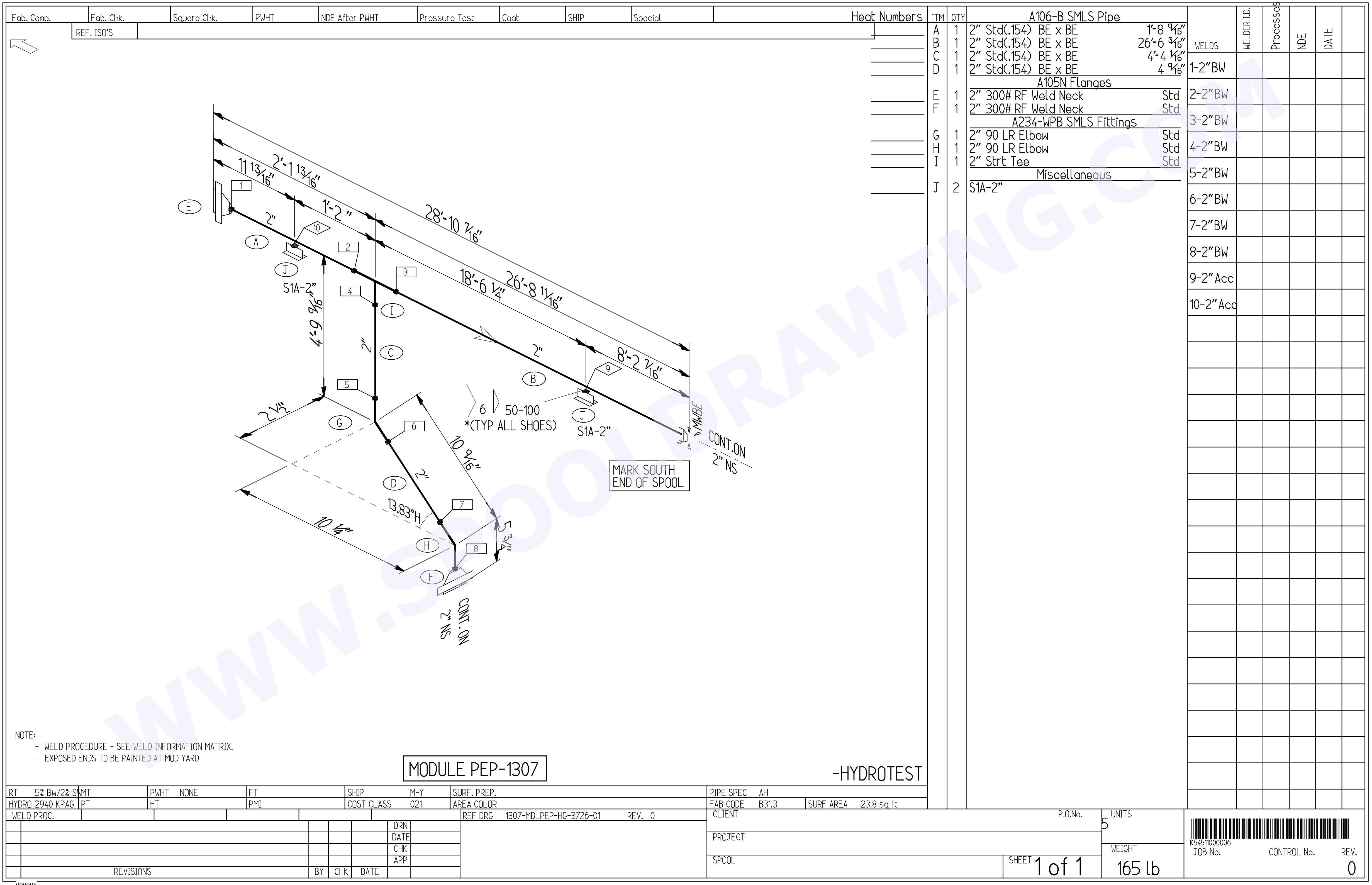 Pipe Spool Shop Drawing - Pipe Spool Shop Drawing Detailing Drafting