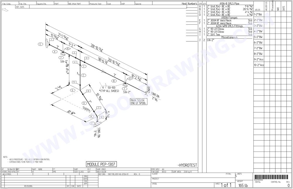 Pipe Spool Shop Drawing - Pipe Spool Shop Drawing Detailing Drafting
