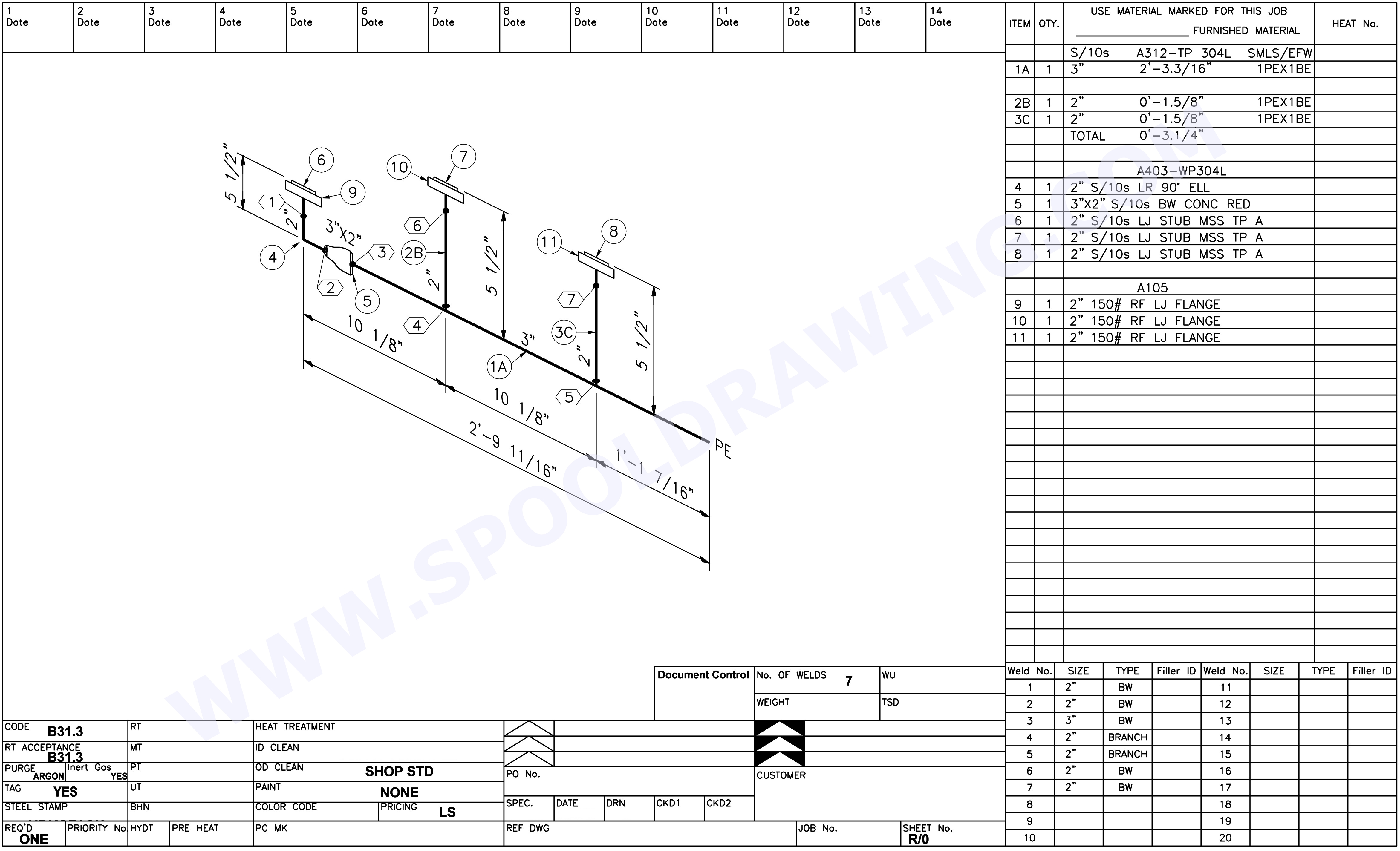 Pipe Spool Shop Drawing - Pipe Spool Shop Drawing Detailing Drafting
