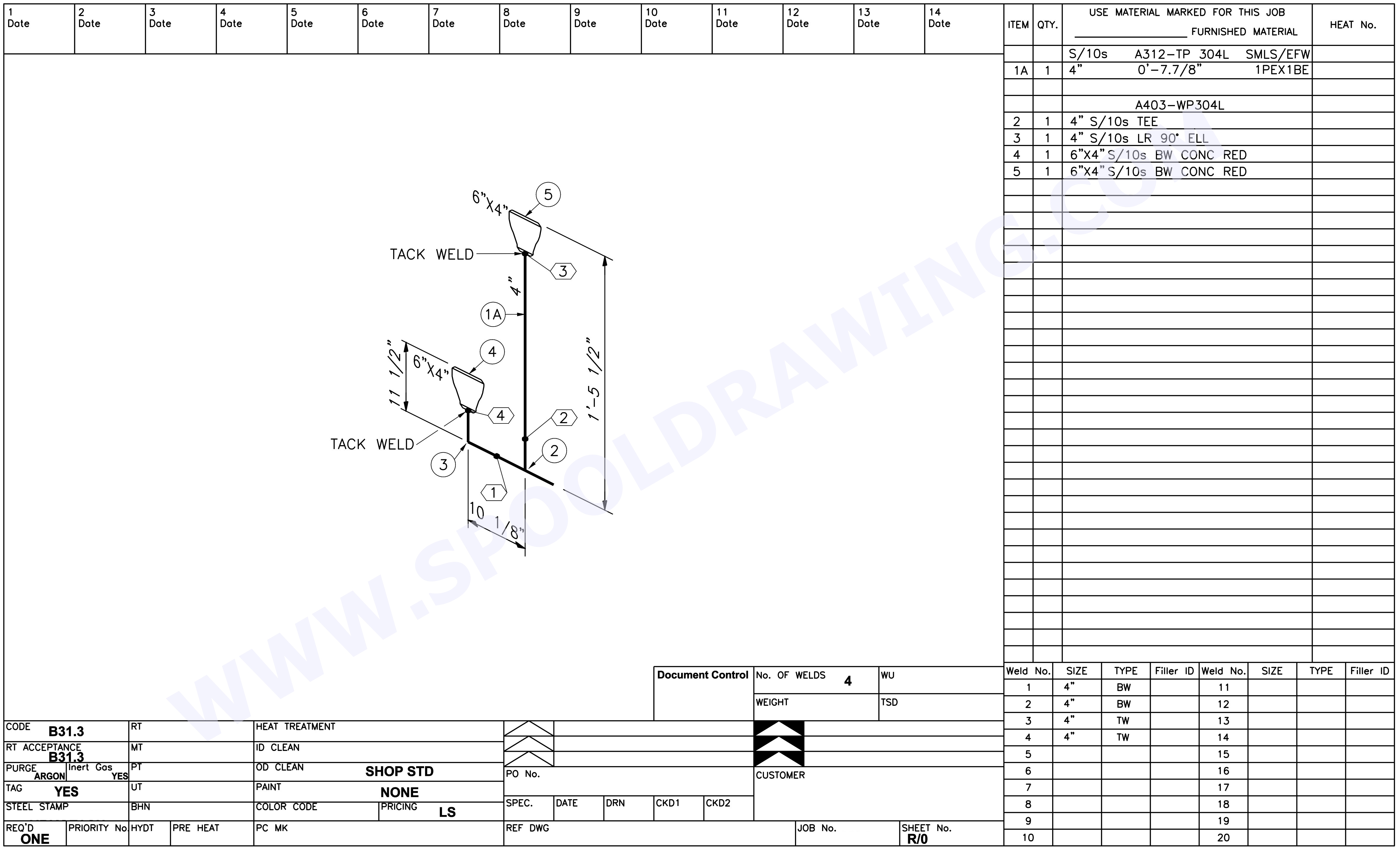 Pipe Spool Shop Drawing - Pipe Spool Shop Drawing Detailing Drafting