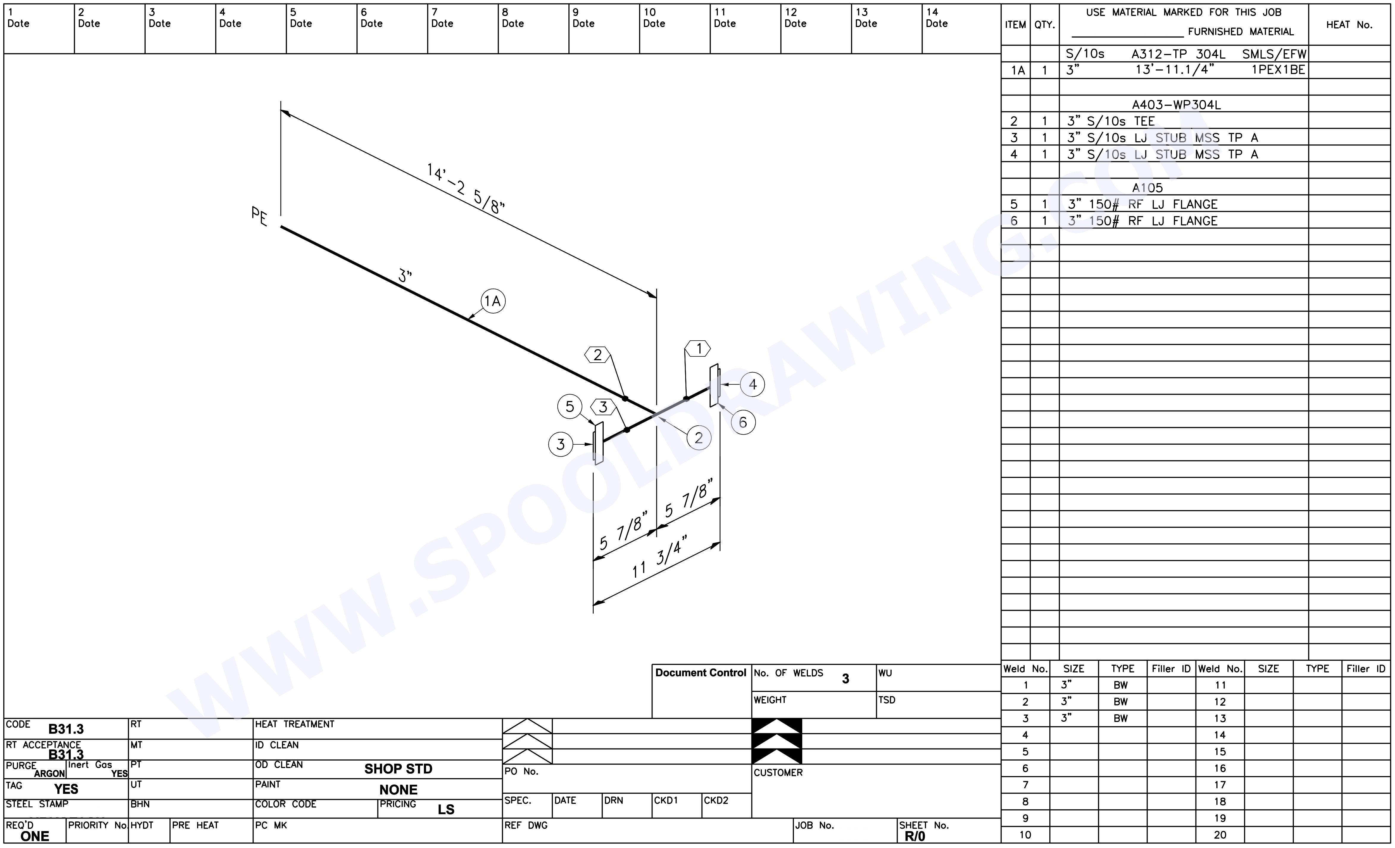 Pipe Spool Shop Drawing - Pipe Spool Shop Drawing Detailing Drafting