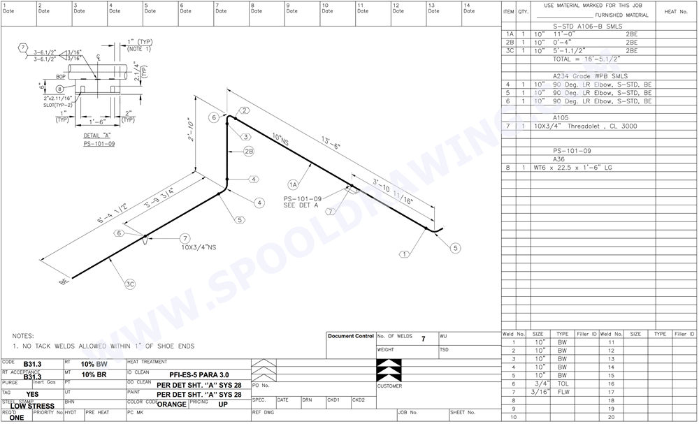 Pipe Spool Shop Drawing - Pipe Spool Shop Drawing Detailing Drafting
