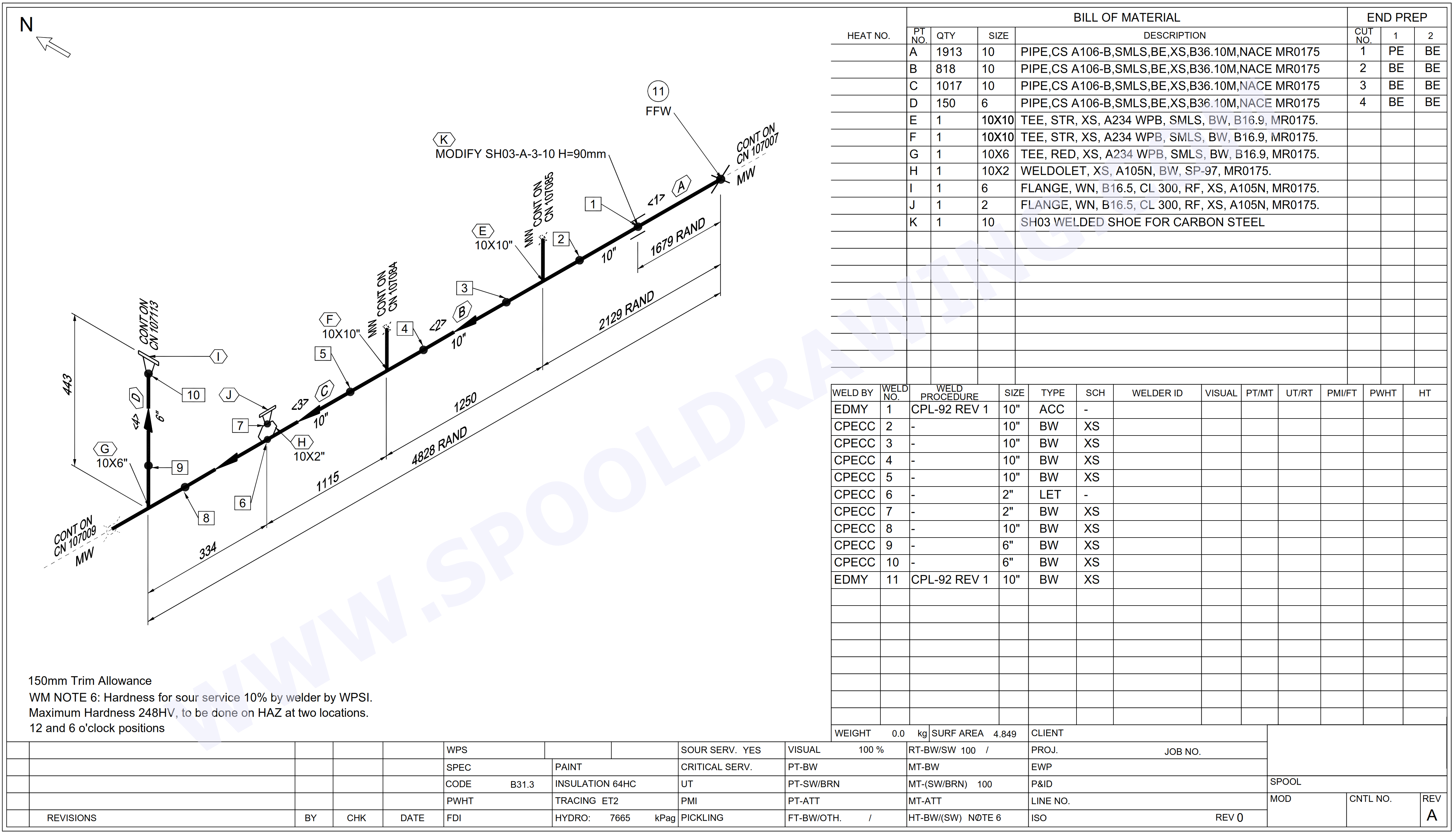 Pipe Spool Shop Drawing - Pipe Spool Shop Drawing Detailing Drafting