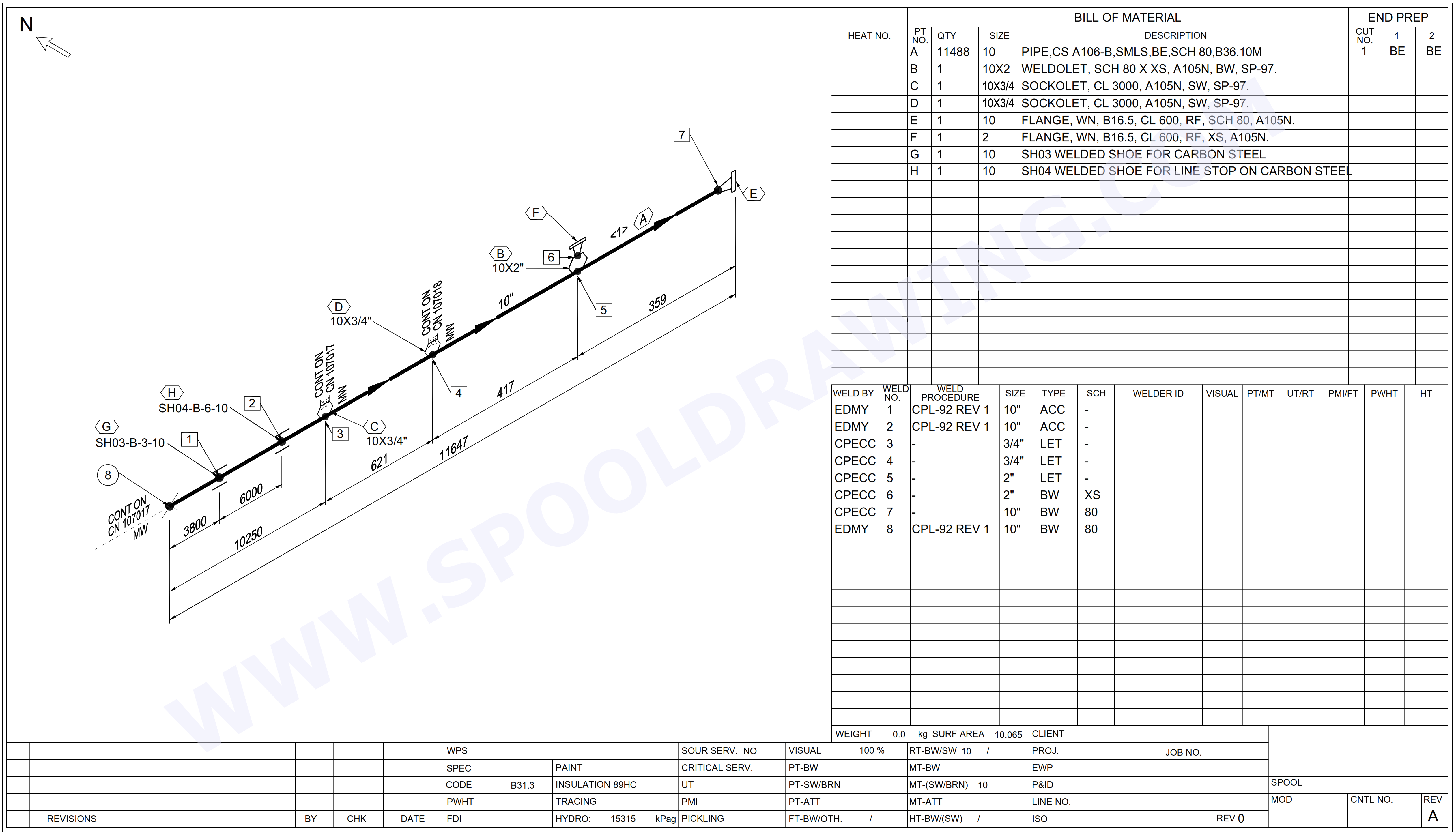 Pipe Spool Shop Drawing - Pipe Spool Shop Drawing Detailing Drafting
