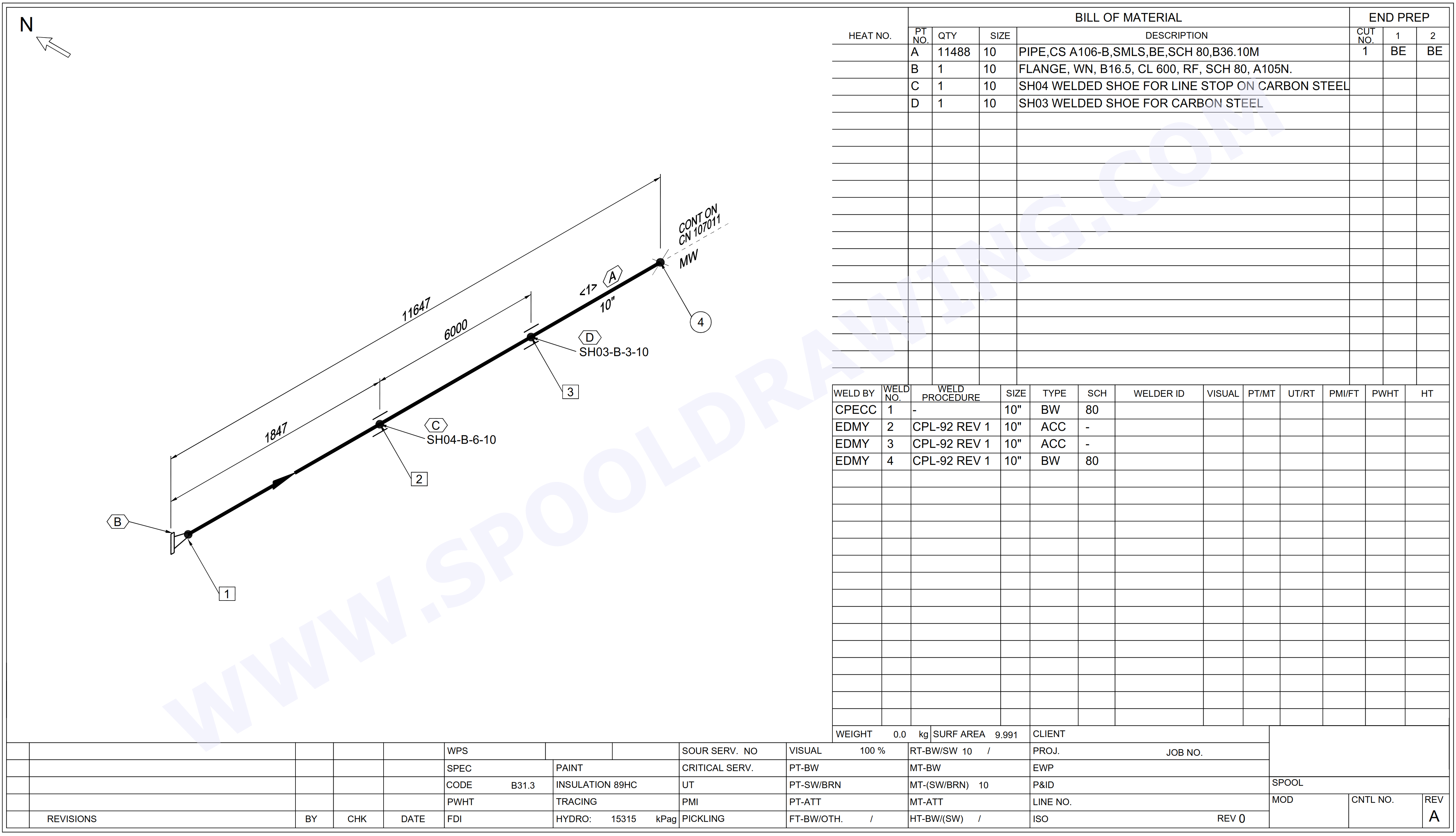 Pipe Spool Shop Drawing - Pipe Spool Shop Drawing Detailing Drafting