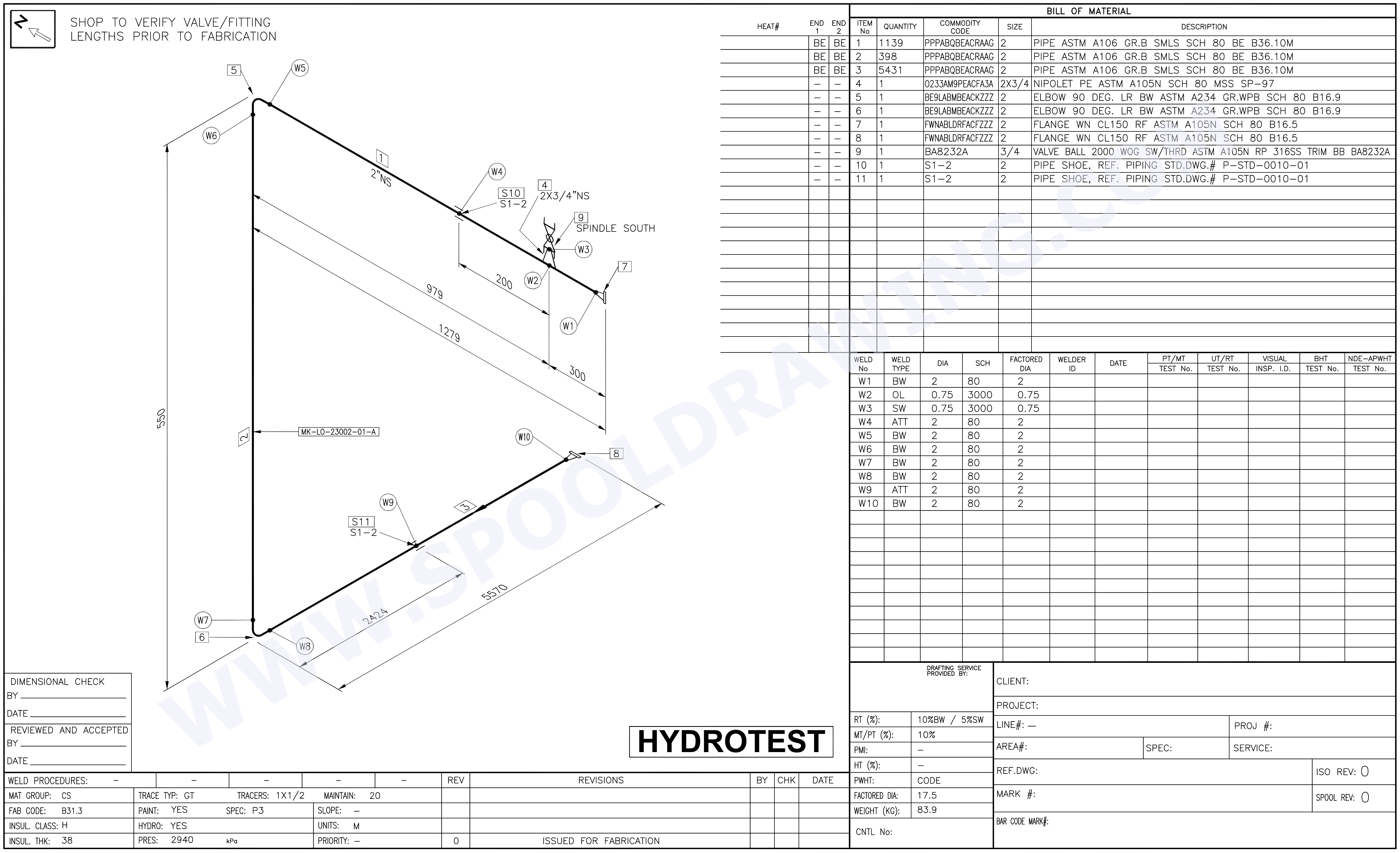 Pipe Spool Shop Drawing - Pipe Spool Shop Drawing Detailing Drafting