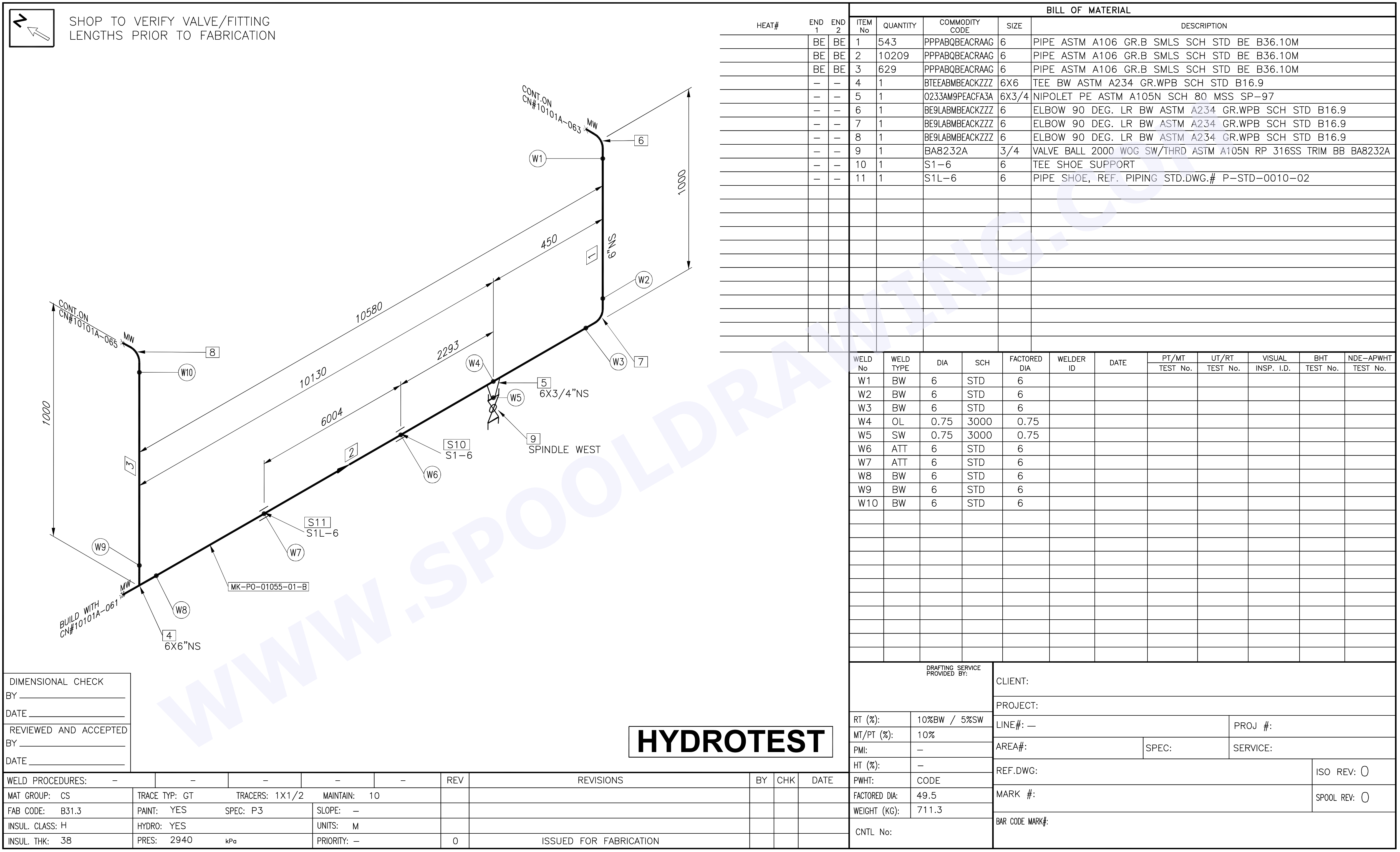 Pipe Spool Shop Drawing - Pipe Spool Shop Drawing Detailing Drafting